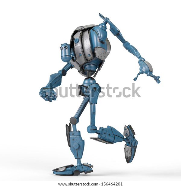 Blue Mega Robot Running Side View Stock Illustration 156464201 ...