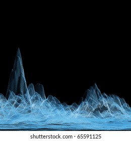 Blue Mesh 3d Render Lines Concept Stock Illustration 65591125 ...