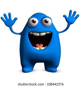 Happy Blue Monster Stock Illustration 86570350