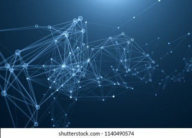 Blue Network 3d Render Background Stock Illustration 1140490574 ...