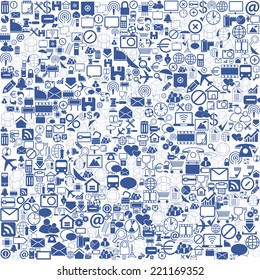 Blue Network Background Icons Vector: vector de stock (libre de ...