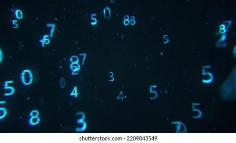 Blue Numbers Math Technology Background 3d Stock Illustration ...