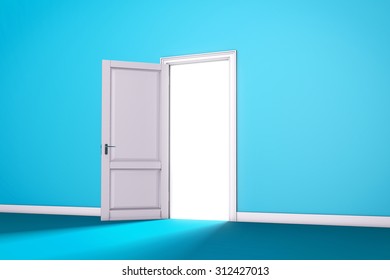 Blue Open Door Light Interior Room Stock Illustration 312427013 ...