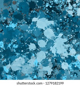 Blue Paint Splatter Effect Texture On Stock Illustration 1279182199 ...