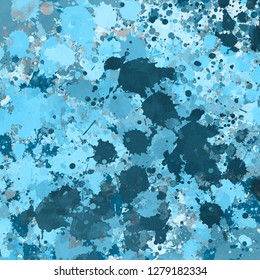 Blue Paint Splatter Effect Texture On Stock Illustration 1279182334 ...