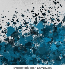 Blue Paint Splatter Effect Texture On Stock Illustration 1279182355 ...