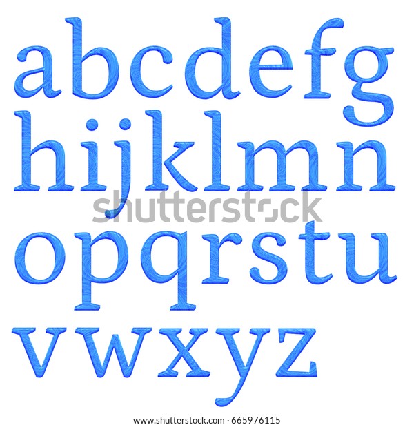 Blue Plastic Textured Lowercase Letters Alphabet Stock Illustration ...