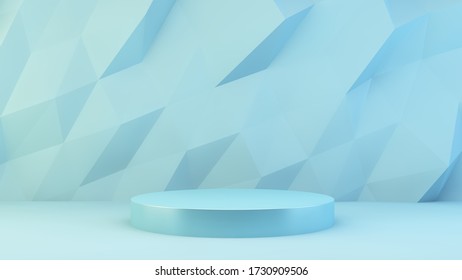 Blue Platform Low Poly Background 3d Stock Illustration 1730909506