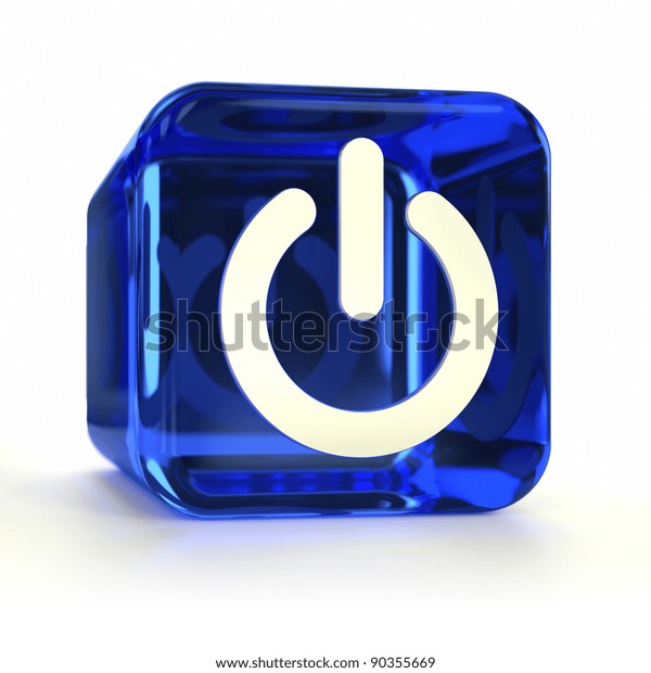 Blue Power On Computer Icon Part Stock Illustration 90355669 | Shutterstock