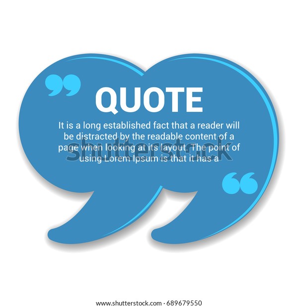 Blue Quotation Marks Boxes Text Isolated Stock Illustration 689679550 ...