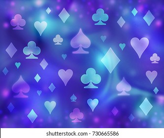 Blue Raster Pattern Playing Card Icons: ภาพประกอบสต็อก 730665586 ...