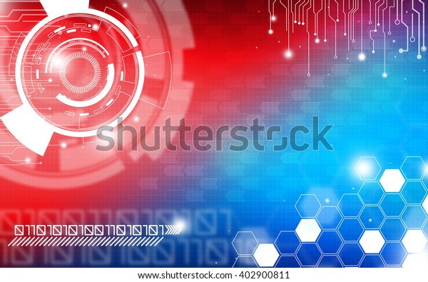 Blue Red Technology Background Abstract Digital Stock Illustration ...