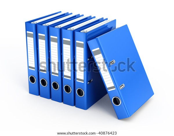 Blue Ring Binders Isolated On White Stock Illustration 40876423