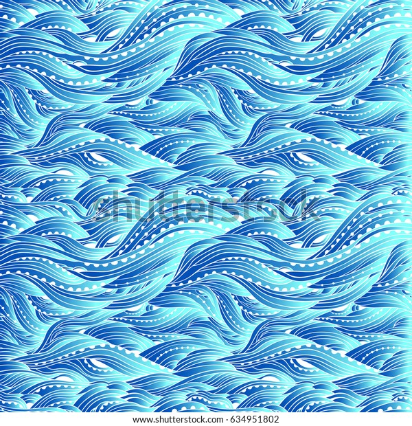 Blue Sea Wave Pattern Abstract Water Stock Illustration 634951802 ...