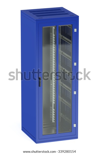 Blue Server Rack Isolated On White Stock Illustration 339280154 ...
