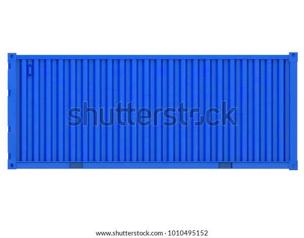 Blue Shipping Container Isolated Point View Stock Illustration ...
