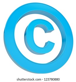 Blue Sign Copyright Isolated Render On Stock Illustration 123780880