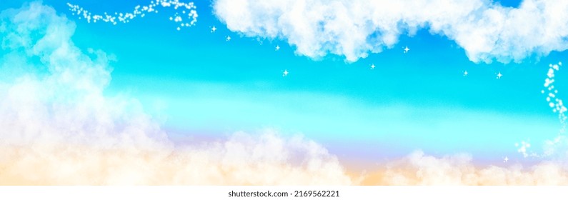 Blue Sky Clouds Procreate Stock Illustration 2169562221 | Shutterstock