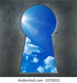 Landscape Seen Through Keyhole Stock Illustration 94843951 | Shutterstock