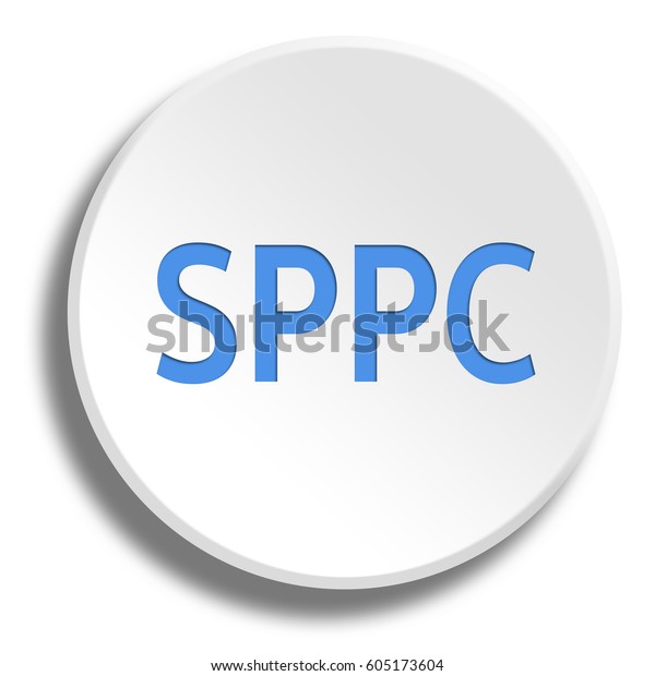 Blue Sppc Round White Button Shadow Stock Illustration 605173604 ...