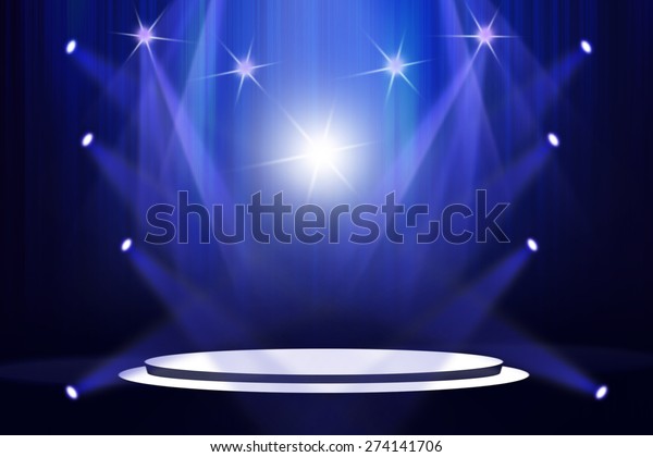 Blue Stage Background Stock Illustration 274141706
