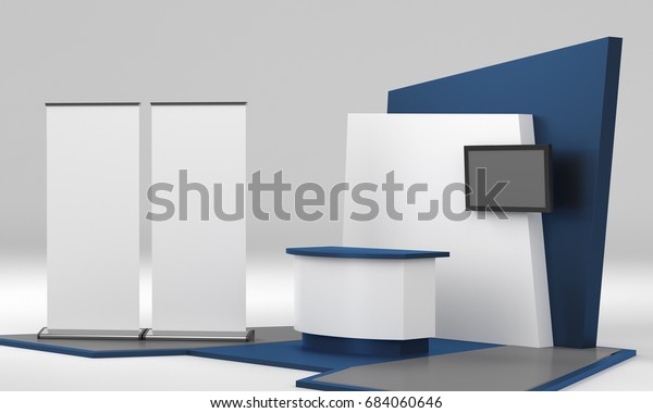 Blue Stand 3d Rendering Stock Illustration 684060646