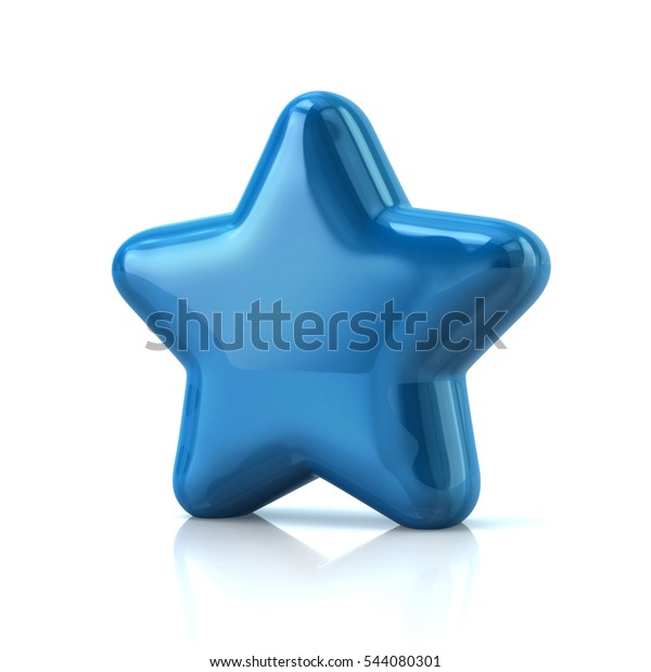 Blue Star Icon 3d Rendering On Stock Illustration 544080301