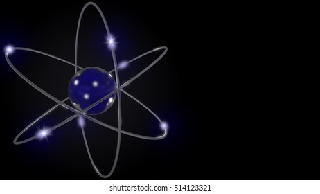 Blue Stylized Atom Electron Orbits Scientific Stock Illustration ...