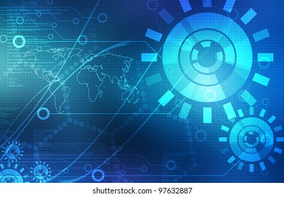 Blue Tech Abstract Background Stock Illustration 97632887 | Shutterstock