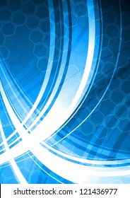 Blue Technical Background Abstract Waves Stock Illustration 121436977 ...