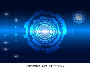 Abstract Blue Technology Background Circle Tech Stock Vector (Royalty ...
