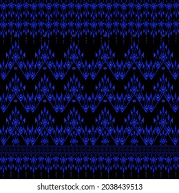 Blue Thai Pattern Black Background Stock Illustration 2038439513 ...
