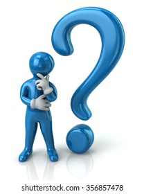 Blue Thinking Man Question Mark Isolated Stock Illustration 356857478 ...