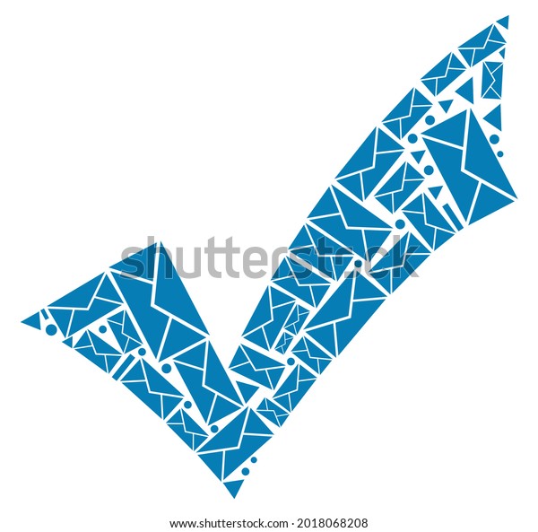 Blue Tick Mark Image Filled Envelope Stock Illustration 2018068208 ...