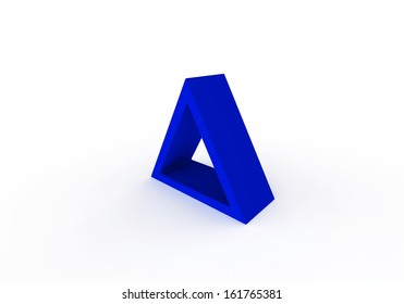 Blue Triangle 3d Model Isolated On 스톡 일러스트 161705687