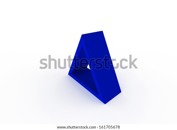 Blue Triangle 3d Model Isolated On 스톡 일러스트 161705678 | Shutterstock