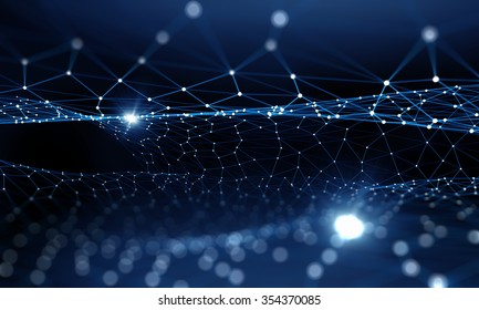 Blue Virtual Technology Background Lines Grids Stock Illustration ...