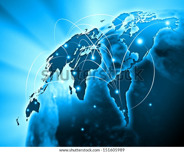 Blue Vivid Image Globe Globalization Concept Stock Illustration 151605989