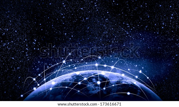 Blue Vivid Image Globe Globalization Concept Stock Illustration 173616671