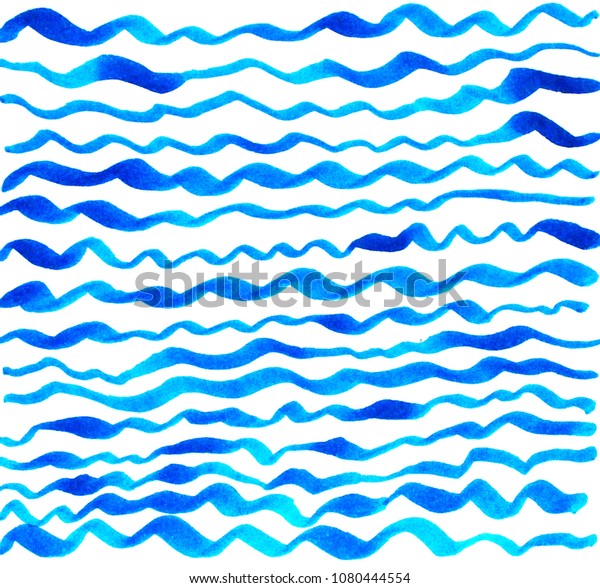 Blue Wavy Lines Pattern Background Design Stock Illustration 1080444554 ...