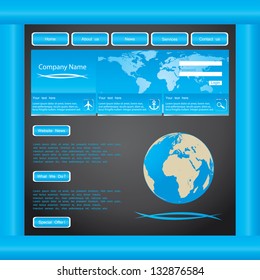 Blue Website Template Stock Illustration 132876584 | Shutterstock