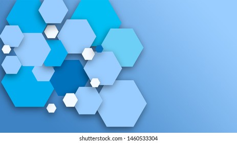 Blue White Hexagon Background Pattern Stock Illustration 1460533304 ...