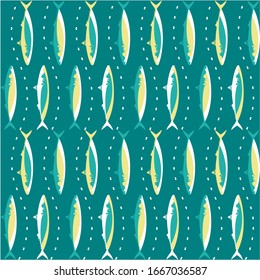 Blue White Sardine Pattern Stock Illustration 1667036587 | Shutterstock