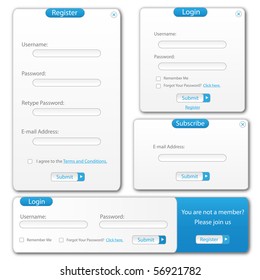 Blue White Web Template Forms Stock Illustration 56921782