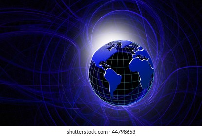 Blue World Map Stock Illustration 44798653 | Shutterstock