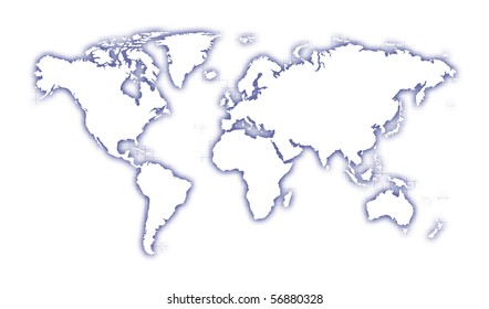 World Blue Color Map Globe On: เวกเตอร์สต็อก (ปลอดค่าลิขสิทธิ์ ...