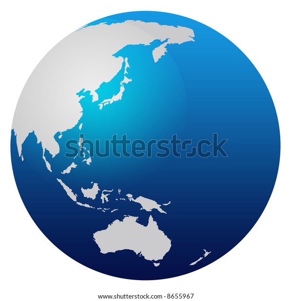 Blue World Map Globe Stock Illustration 8655967
