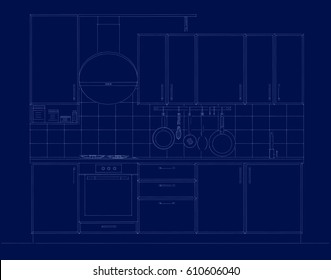 418 Modular kitchen drawing Images, Stock Photos & Vectors | Shutterstock