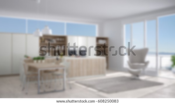 Blur Background Interior Design Modern White Stock Illustration ...