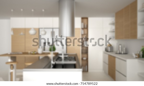 Blur Background Interior Design Modern Wooden Stock Illustration ...